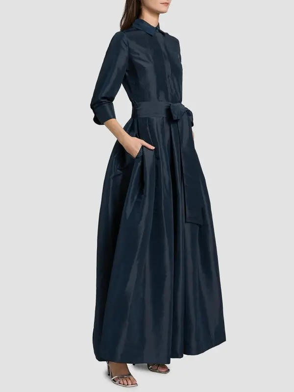 Simkhai Julip Tie-waist Shirtdress-style Gown