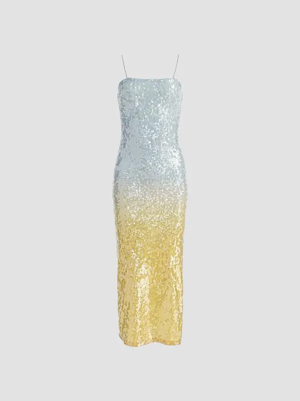 Alice + Olivia Fifi Sequin Sheath Midi-dress