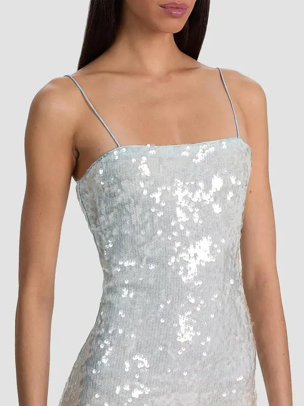 Alice + Olivia Fifi Sequin Sheath Midi-dress