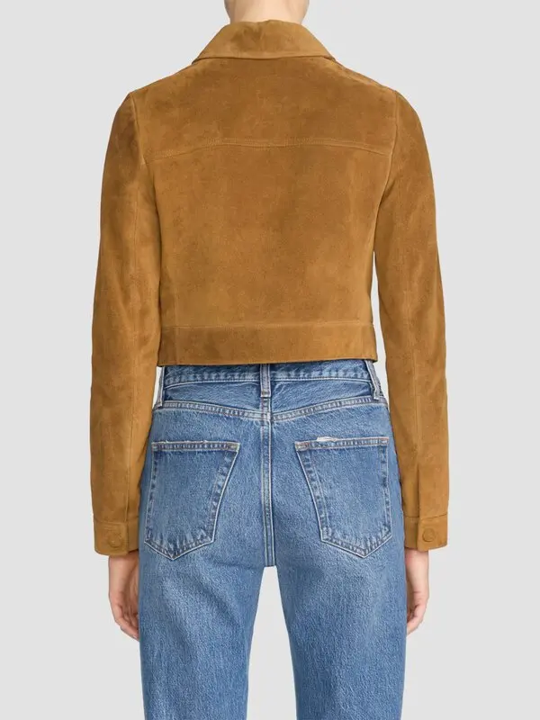 FRAME The Suede Spread-collar Jacket