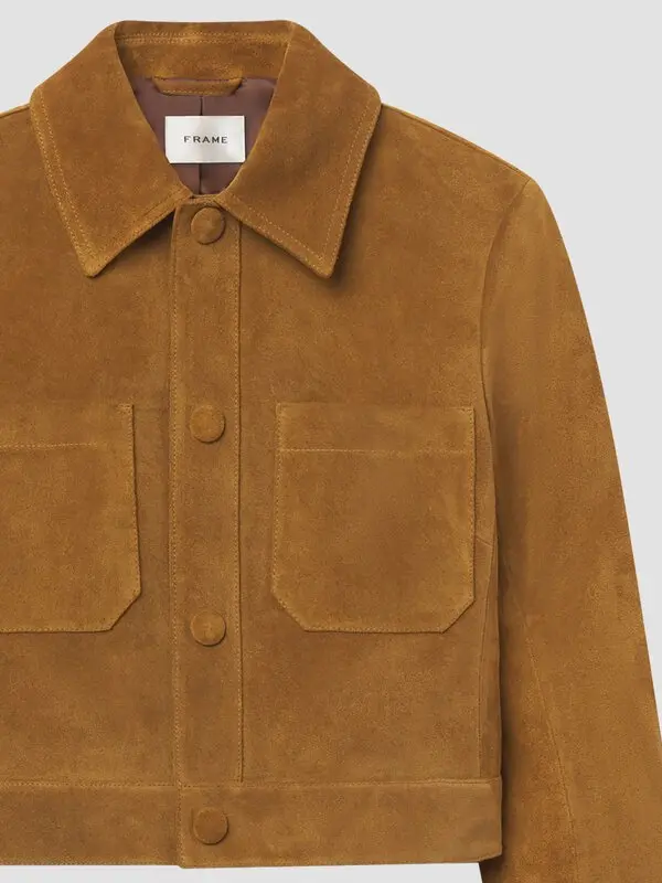FRAME The Suede Spread-collar Jacket