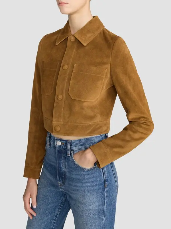 FRAME The Suede Spread-collar Jacket