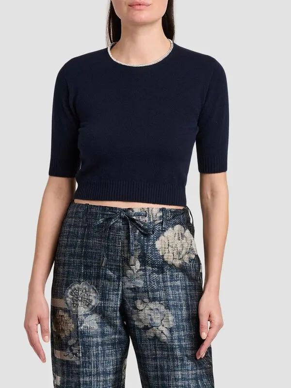 Giorgio Armani Cashmere Contrast Neck Sweater