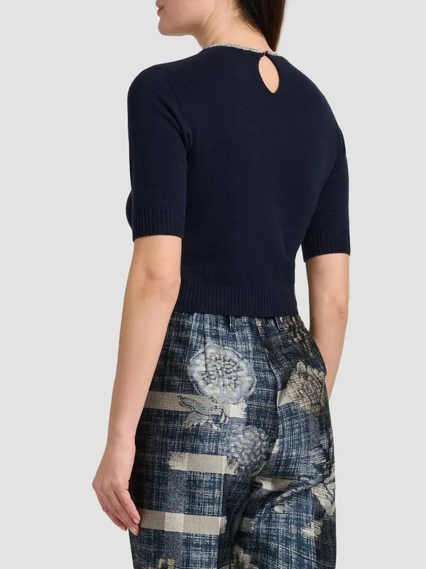 Giorgio Armani Cashmere Contrast Neck Sweater