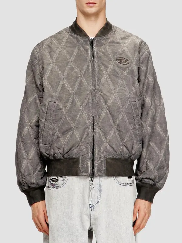 DIESEL® Treat Diamond-quilted Bomber Jacket - Grey