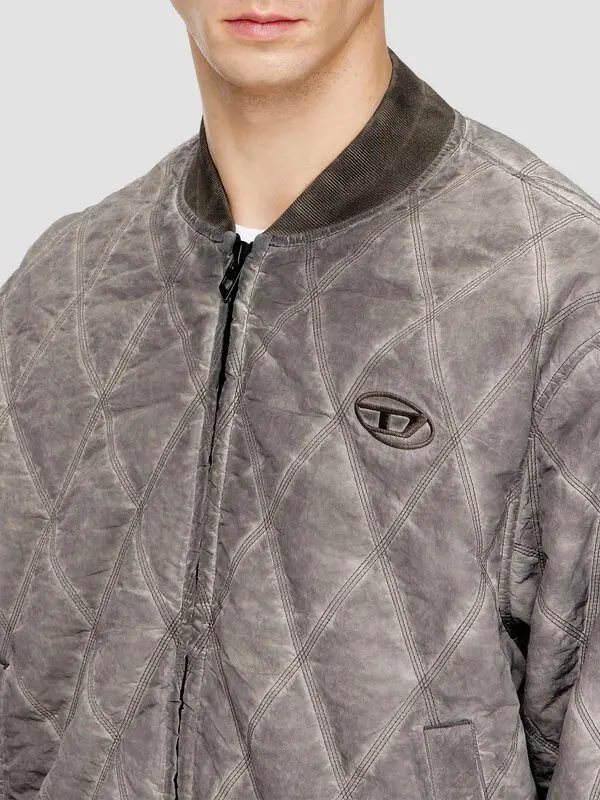 DIESEL® Treat Diamond-quilted Bomber Jacket - Grey