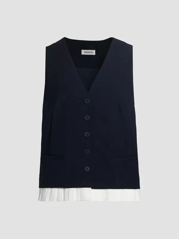 Simkhai Laiken Pleated-trim Vest