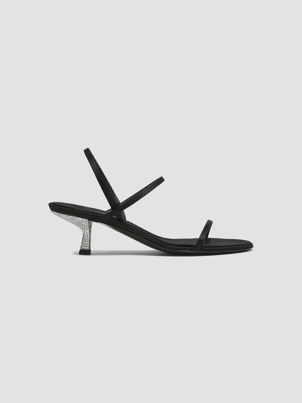 GIUSEPPE ZANOTTI Raso Nero 50mm Silk Sandals