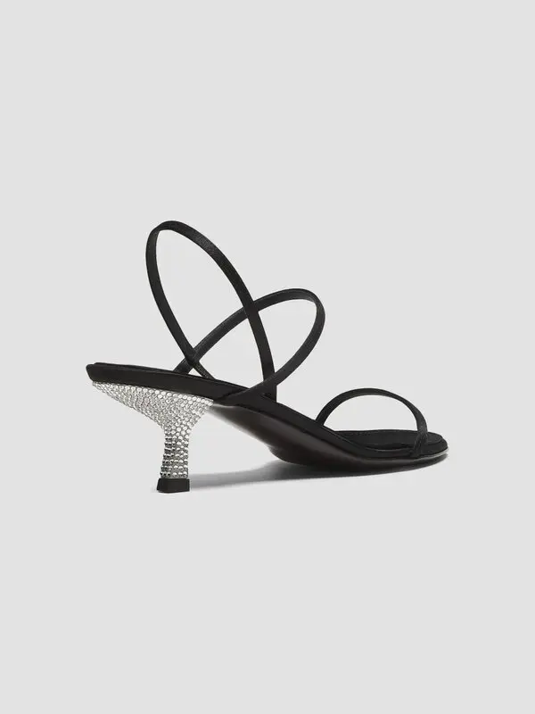 GIUSEPPE ZANOTTI Raso Nero 50mm Silk Sandals