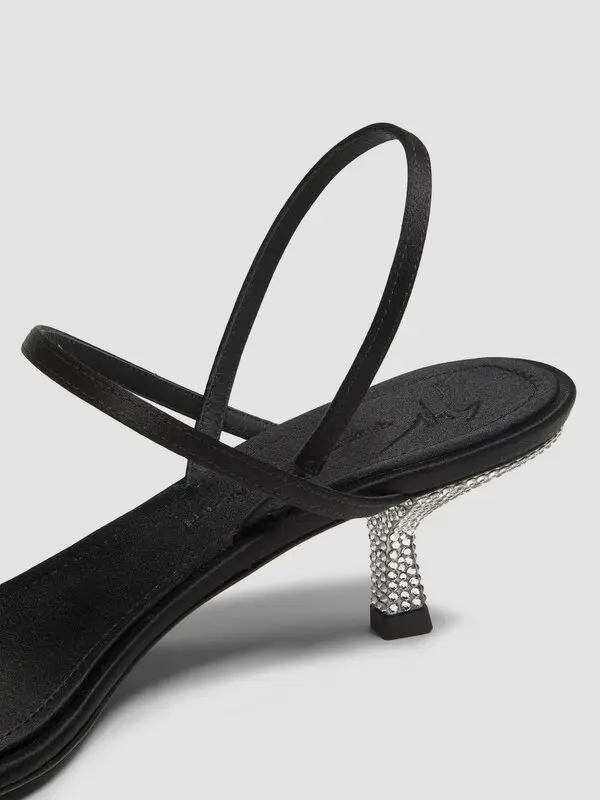 GIUSEPPE ZANOTTI Raso Nero 50mm Silk Sandals