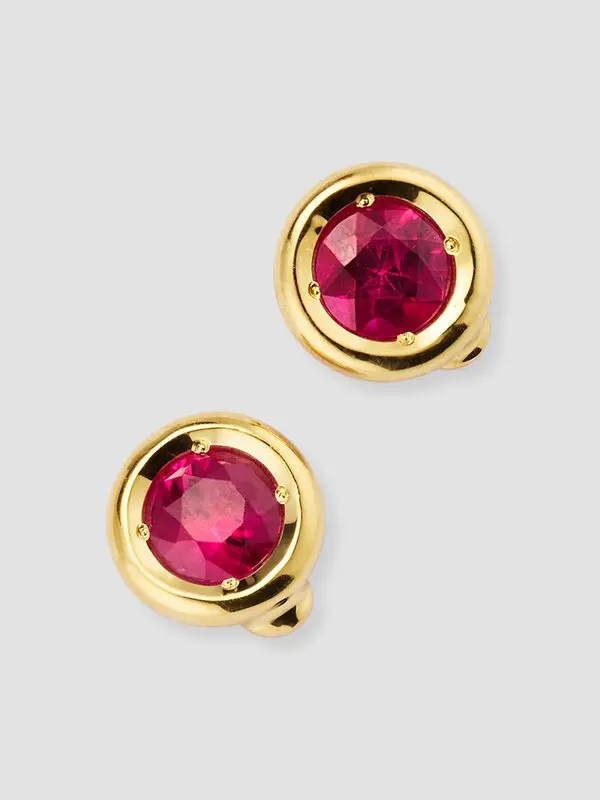 Roberto Coin 18k Yellow Gold Tiny Stud Earrings - Ruby