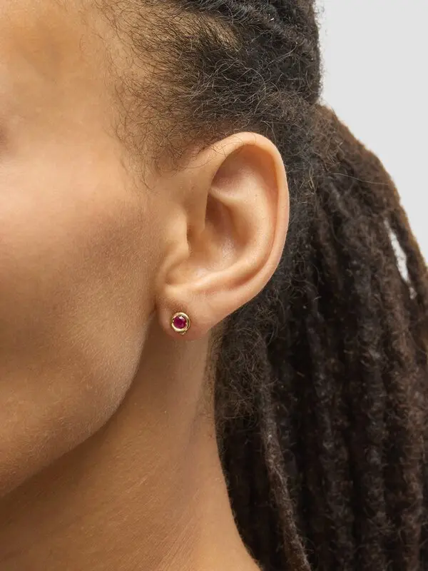 Roberto Coin 18k Yellow Gold Tiny Stud Earrings - Ruby