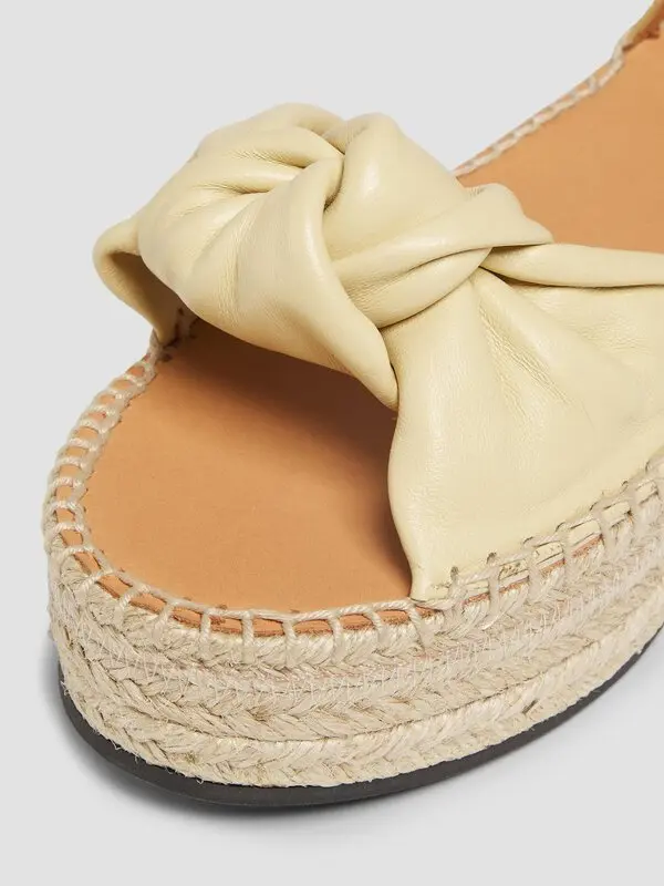 ODISSI Bella Knotted Leather Espadrille Sandals