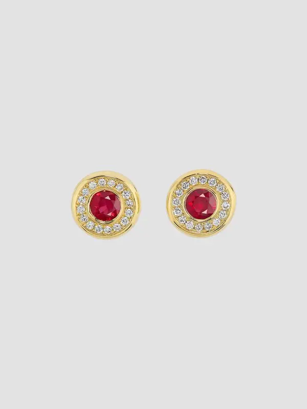 Roberto Coin 18k Gold Stud Earrings - Ruby