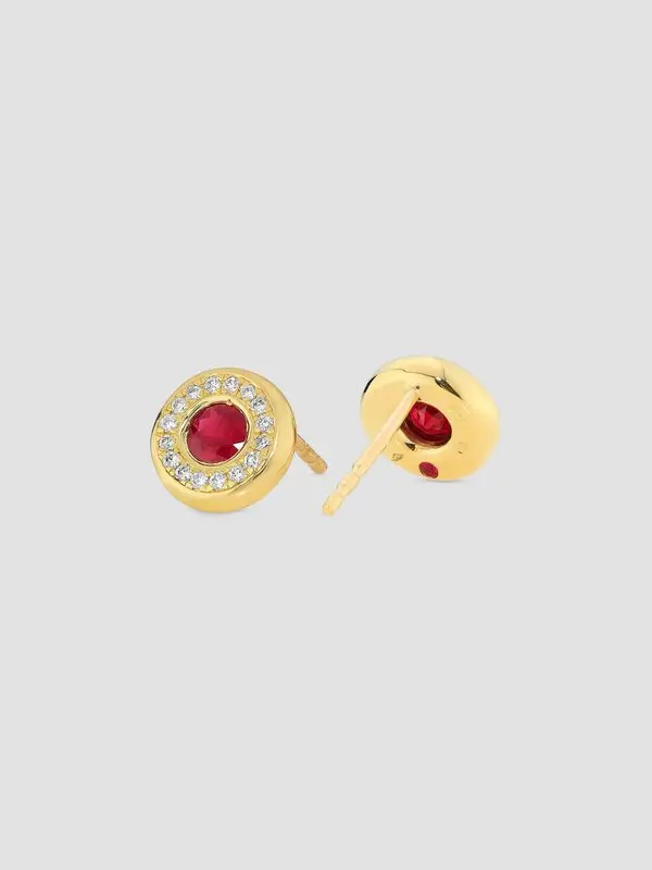 Roberto Coin 18k Gold Stud Earrings - Ruby