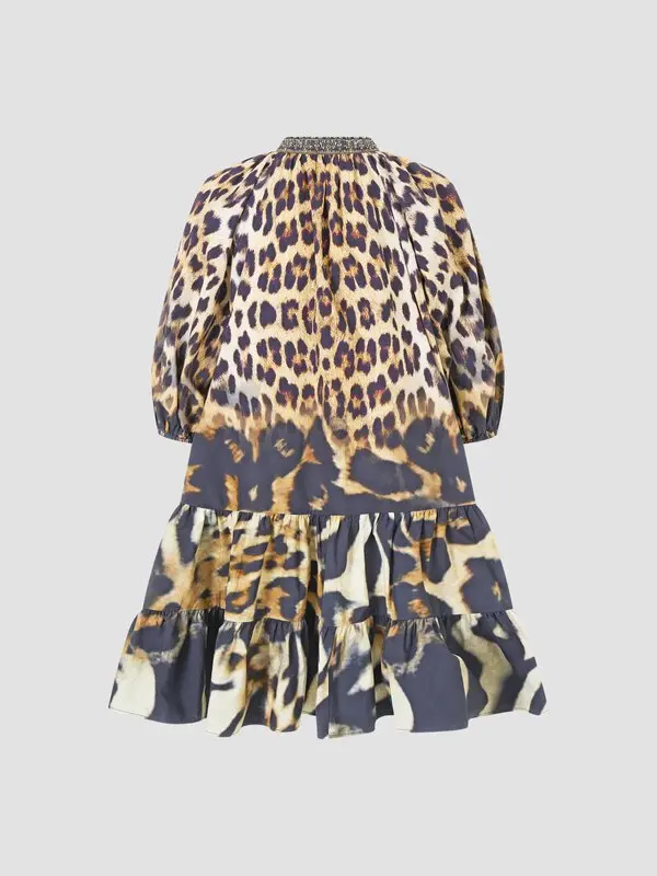 Camilla Leotigra Land Puff Sleeve Mini Shirtdress - Beige