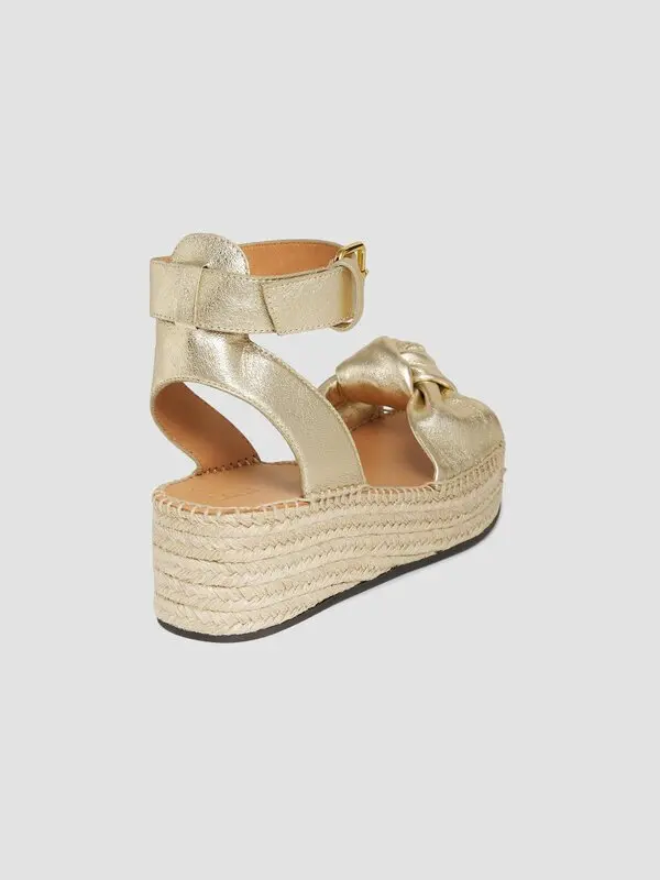 ODISSI Bella 45mm Leather Espadrille Sandals