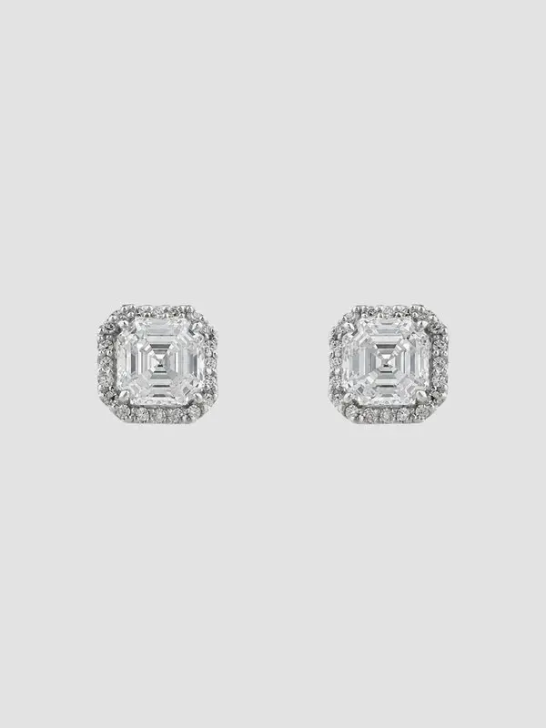 FANTASIA BY DESERIO Sterling Silver & 3.85 Tcw Cubic Zirconia Halo Stud Earrings - White