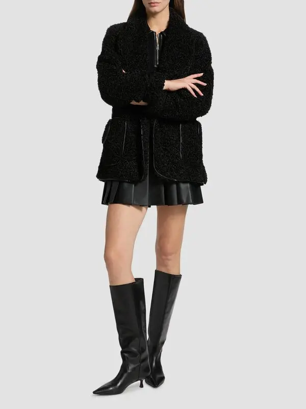 Simkhai Kimia Tie-waist Faux Sherpa Jacket