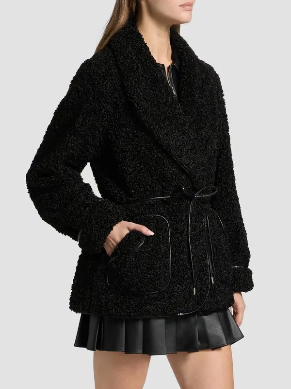Simkhai Kimia Tie-waist Faux Sherpa Jacket