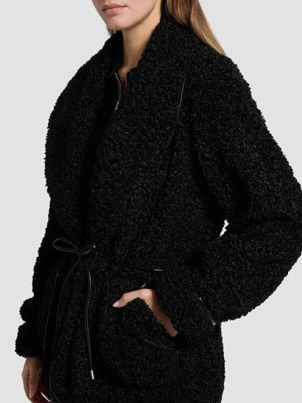 Simkhai Kimia Tie-waist Faux Sherpa Jacket