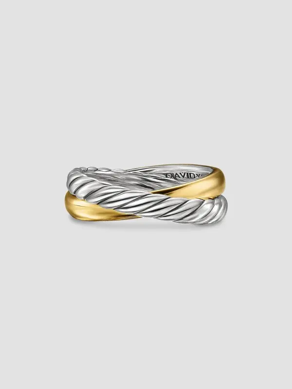 David Yurman Crossover Two Row Rotating Ring In Sterling - Silver