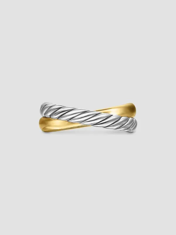 David Yurman Crossover Two Row Rotating Ring In Sterling