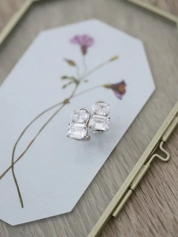 FANTASIA BY DESERIO Sterling Silver & 8.00 Tcw Cubic Zirconia Double Stud Earrings - White