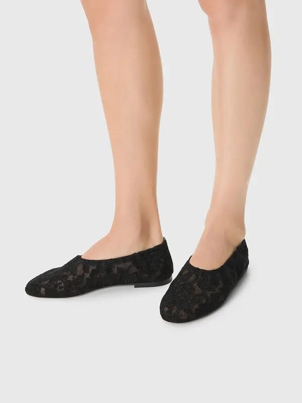 ODISSI Aicha Lace Ballerina Flats - Black