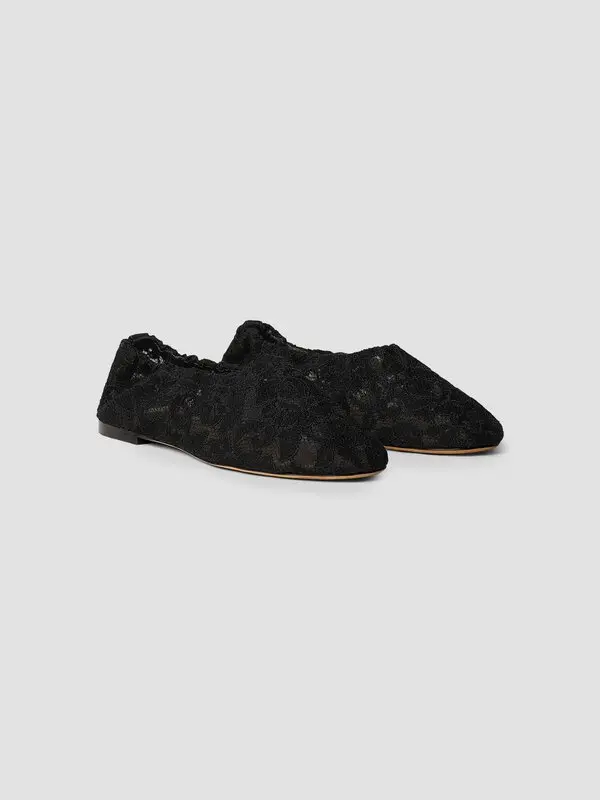 ODISSI Aicha Lace Ballerina Flats - Black