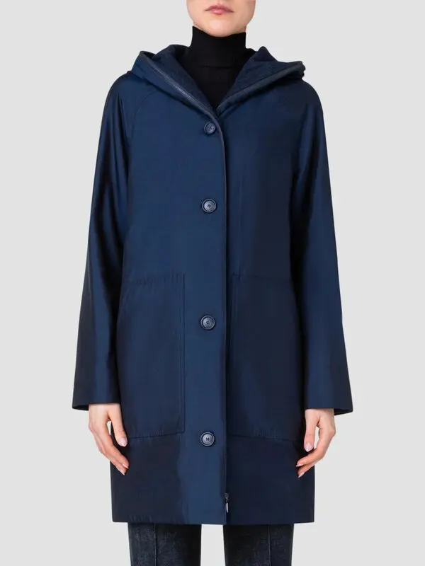 Akris Bellevue 2-in-1 Cashmere & Silk Poplin Short Coat
