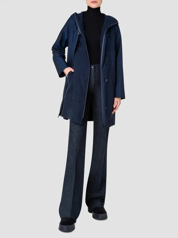 Akris Bellevue 2-in-1 Cashmere & Silk Poplin Short Coat