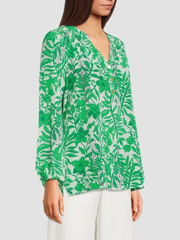 Lilly Pulitzer® Elsa Leafy Silk Top