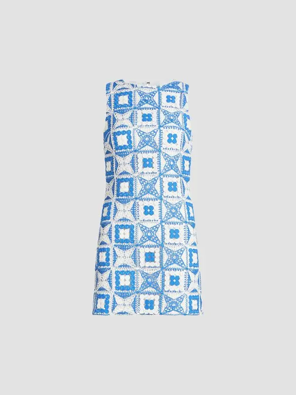 Alice + Olivia Clyde Geometric Cotton-blend Minidress