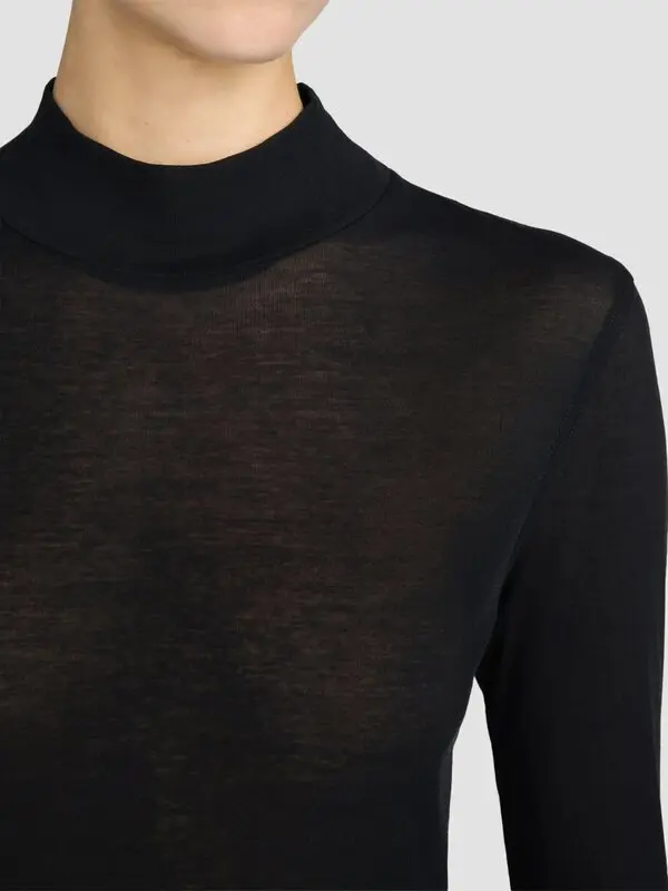 FRAME The Shadow Cotton Turtleneck - Black