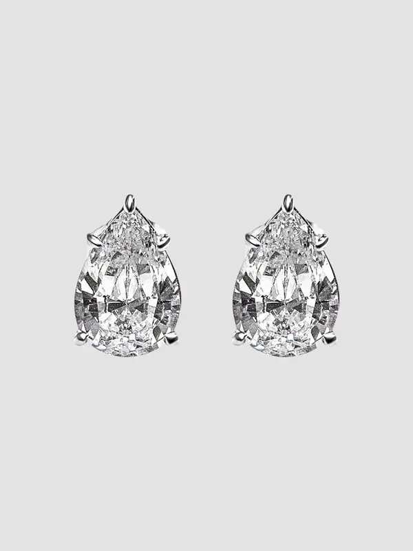 FANTASIA BY DESERIO Sterling Silver & 4.00 Tcw Pear-cut Cubic Zirconia Stud Earrings - White