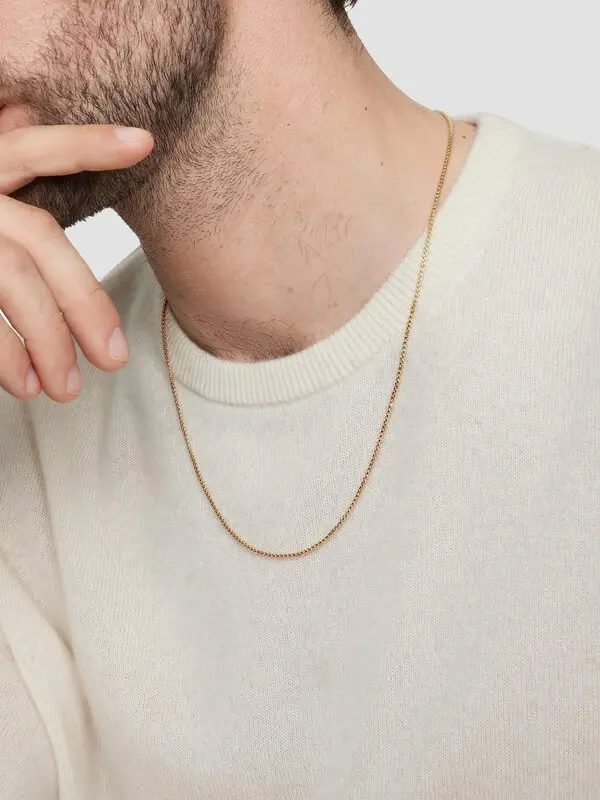 David Yurman Box Chain Necklace In 18k Yellow