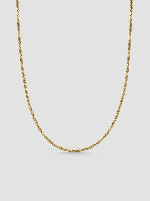 David Yurman Box Chain Necklace In 18k Yellow - Gold