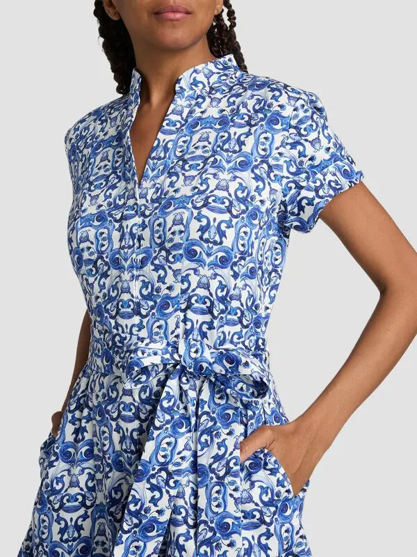 Alice + Olivia Lucy Geometric Cotton-blend Romper