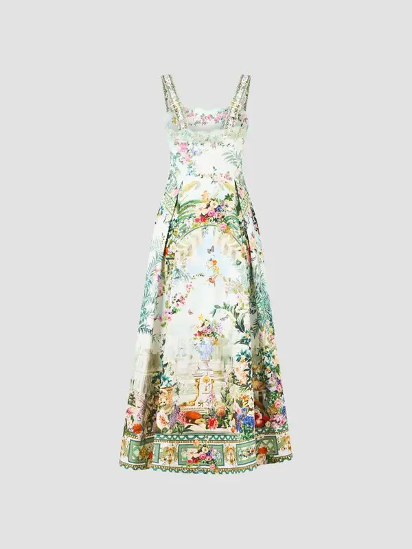 Camilla Printed A-line Tea-length Dress