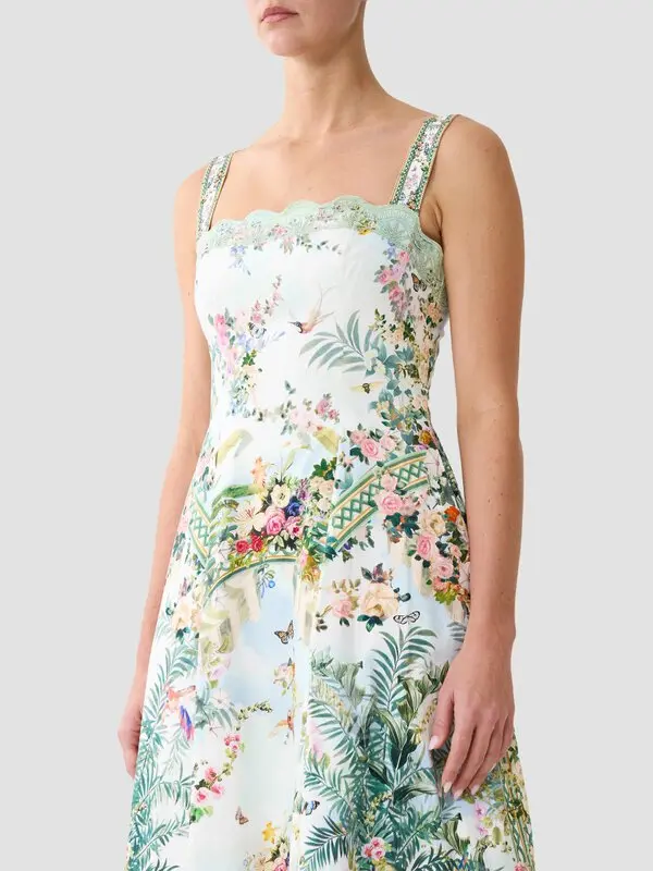 Camilla Printed A-line Tea-length Dress