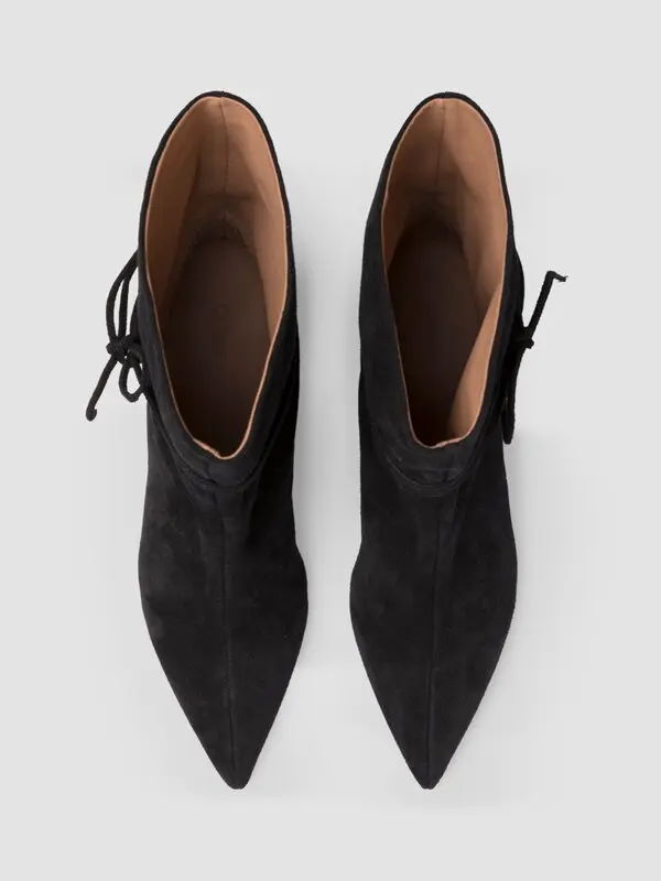 ODISSI Gemma Suede Wedge Boots - Black