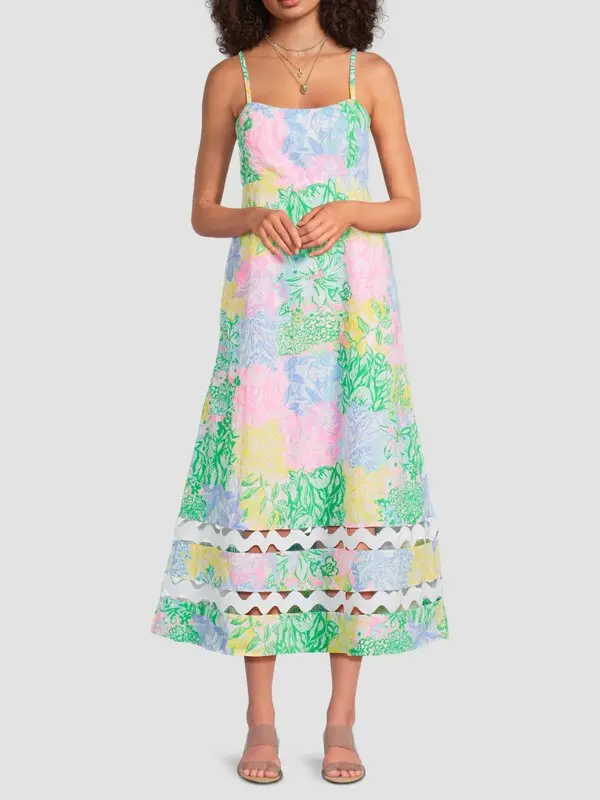 Lilly Pulitzer® Haliey Floral Cotton Midi-dress