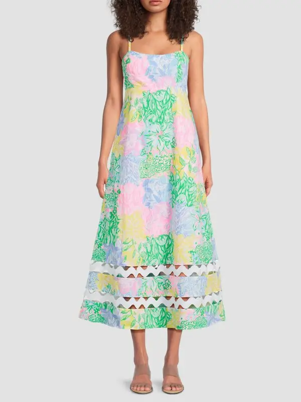 Lilly Pulitzer® Haliey Floral Cotton Midi-dress