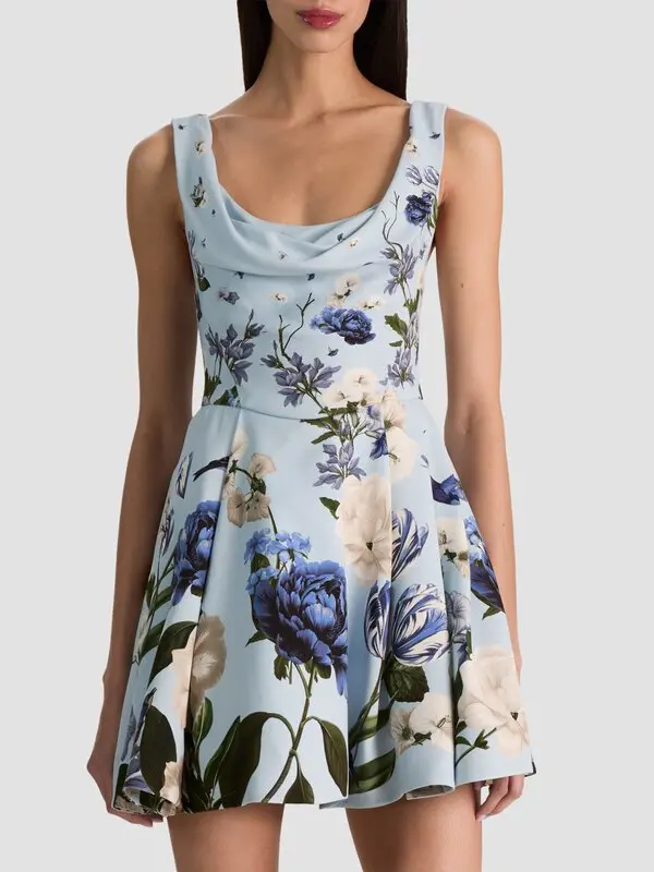 Alice + Olivia Estrella Floral Flare Mini Dress