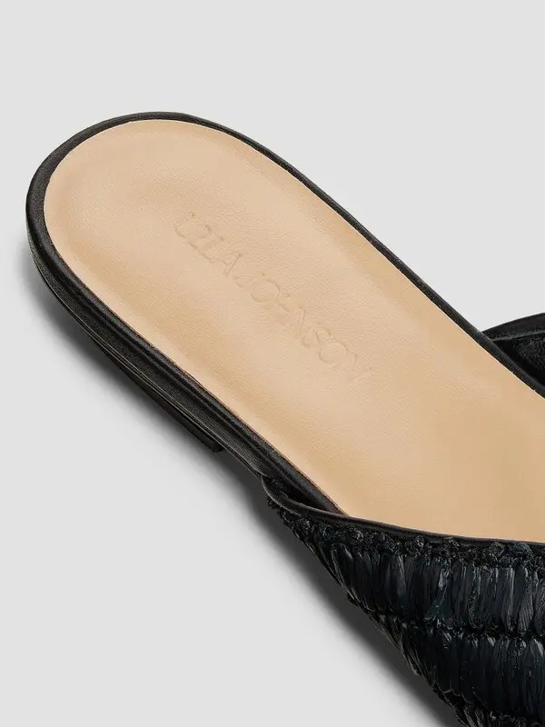 Ulla Johnson Aunika Raffia Mules - Black