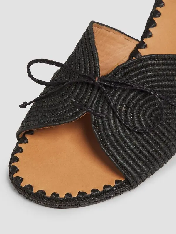 ODISSI Odett 45mm Bow-detailed Woven Mules