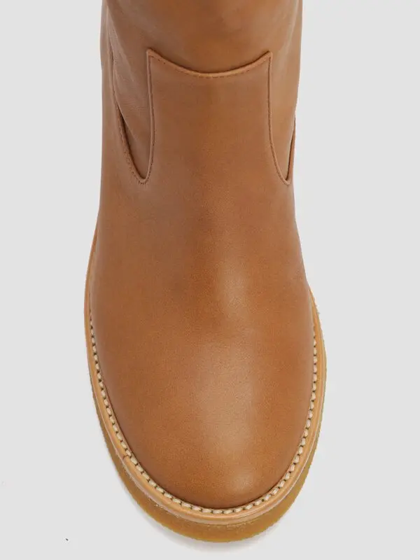 ODISSI Alma Shearling-lined Leather Boots - Tan