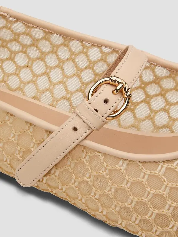 Ulla Johnson Isobel Mesh Ballet Flats - Beige