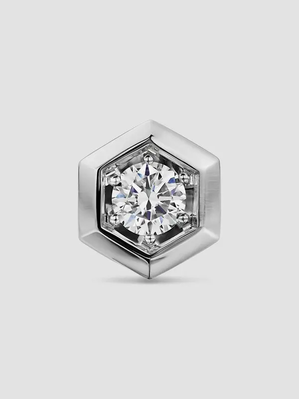 David Yurman Faceted Hex Stud Earring In Sterling Silver - Diamond